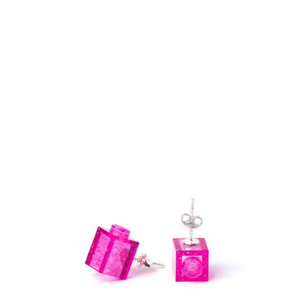 transparent glitter pink brick LEGO® studs – agabag